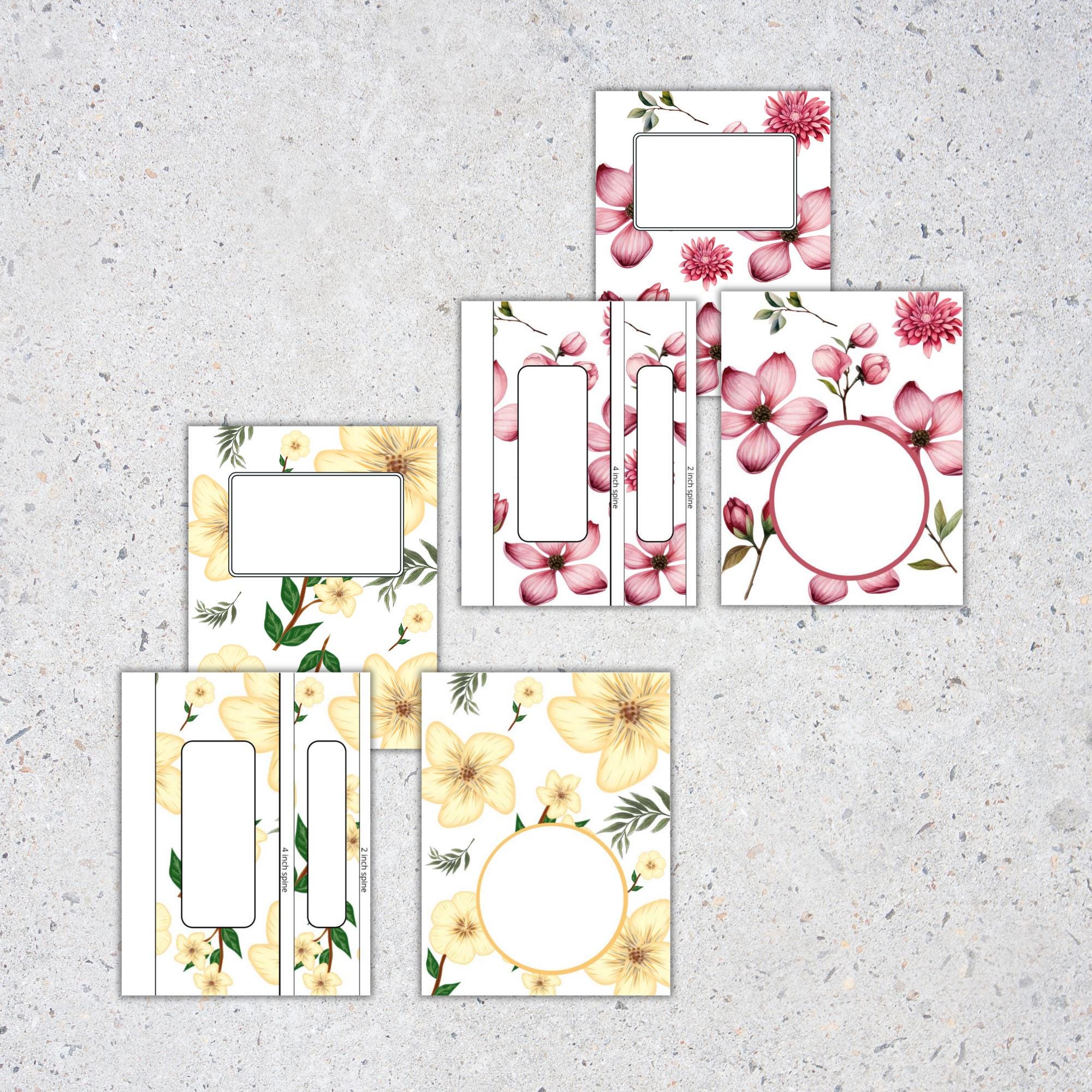 6 Editable Binder Covers Spines Printable PDF, Editable Canva Template ...