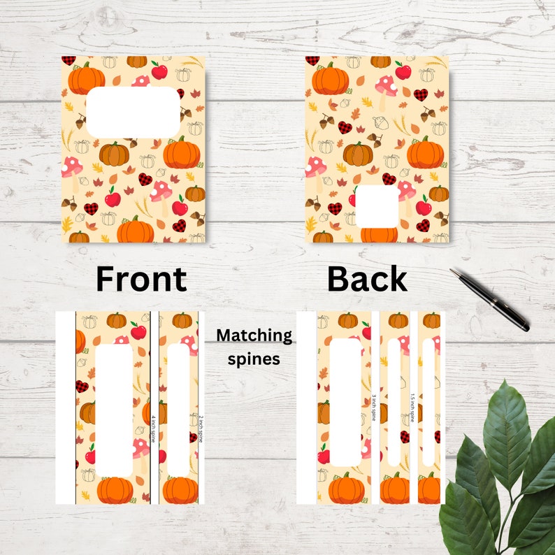3 Fall Binder Cover Printable, Matching Binder Spines, Editable Canva ...