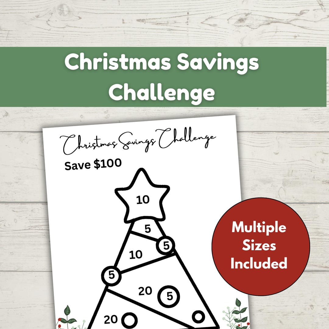Christmas Savings Challenge Printable PDF, Holiday Savings Goal ...