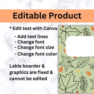 3 Fall Binder Cover Printable PDF, Matching Binder Spines, Editable ...