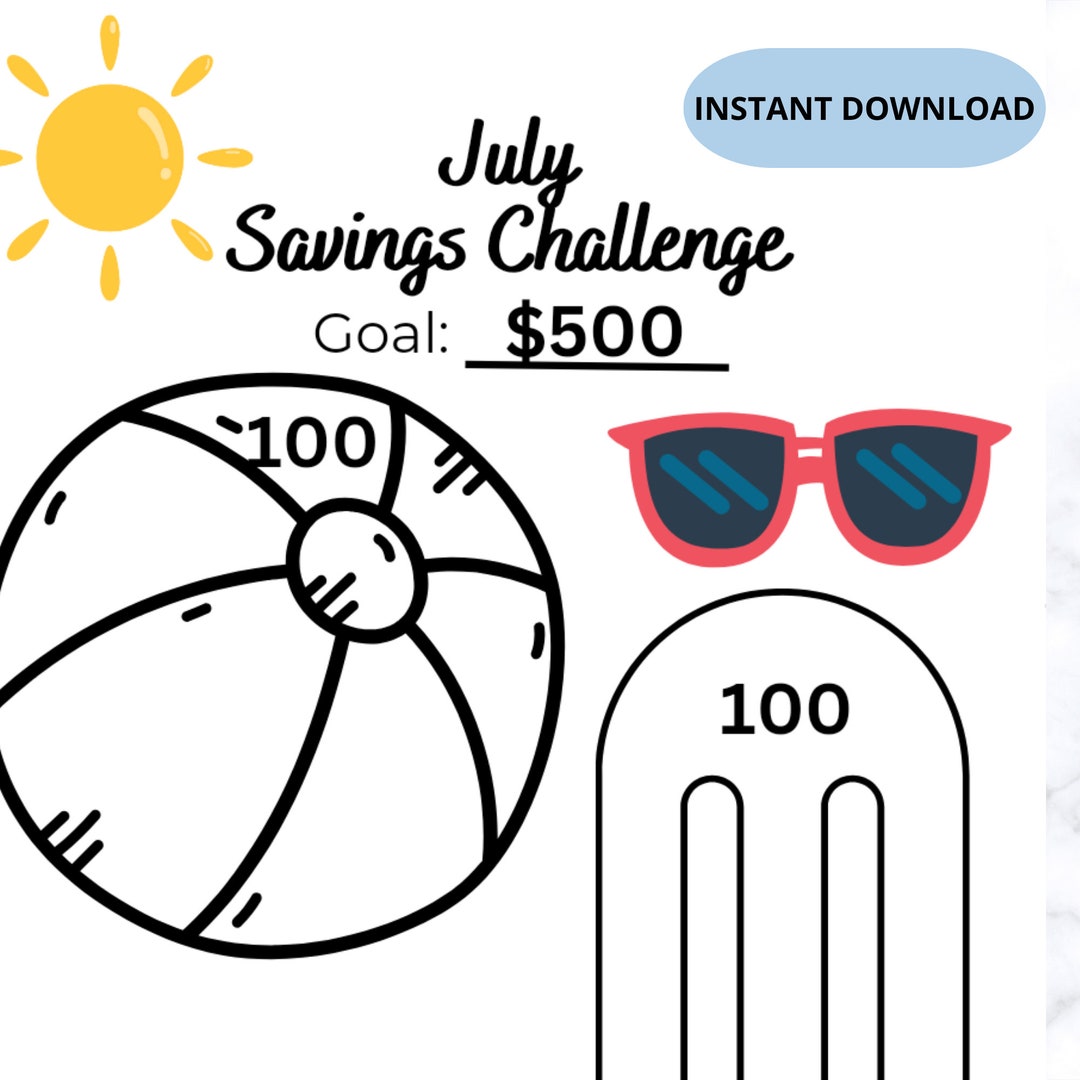 Mini A6 July Saving Challenge Printable, Paycheck Goal Tracker, Sinking ...