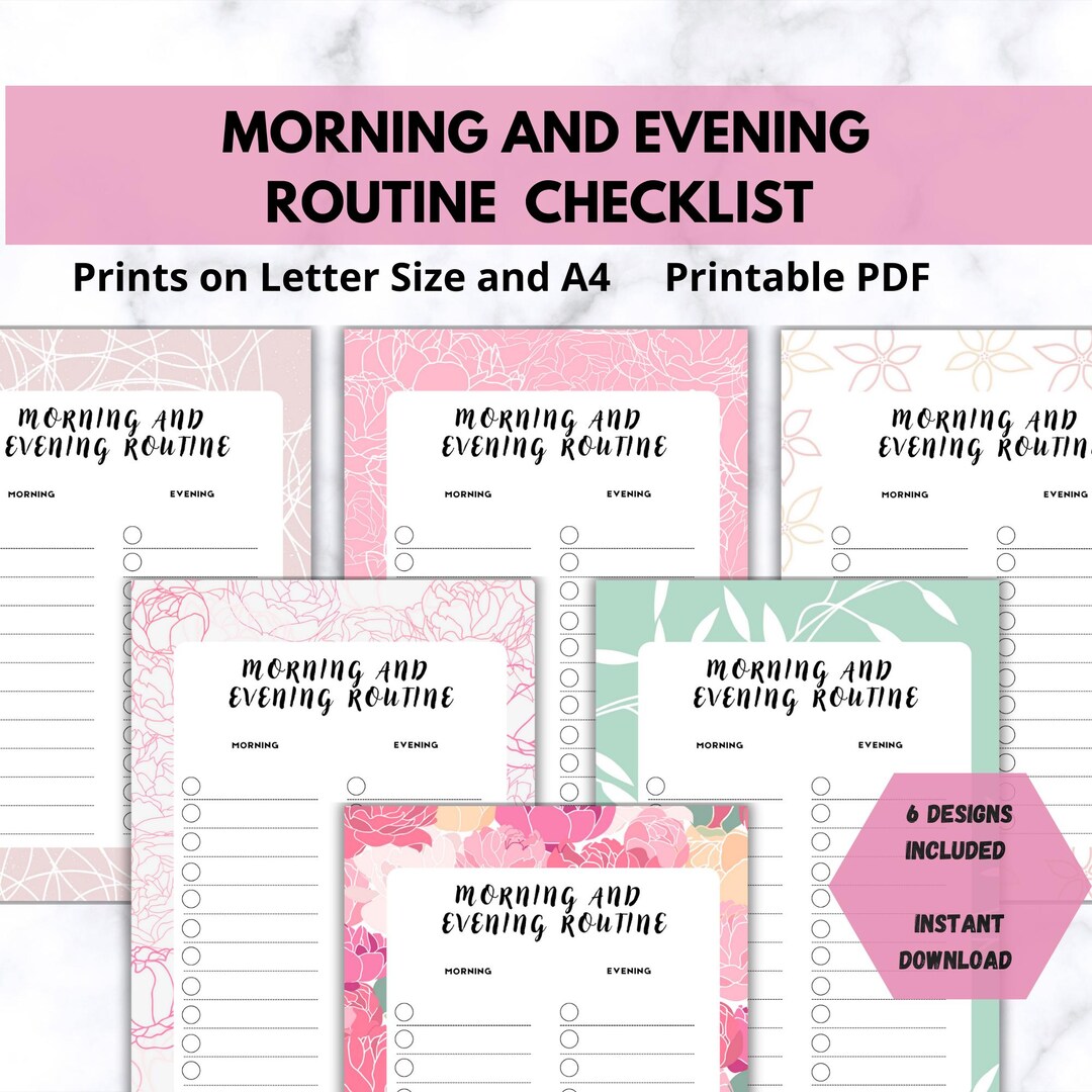 Morning Routine Checklist, Evening Routine Planner, Nighttime to Do ...