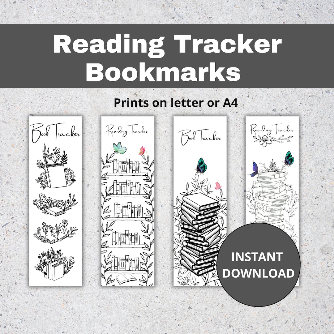 Book Tracker Bookmarks, Printable Journal Page, Reading Tracker Bundle ...