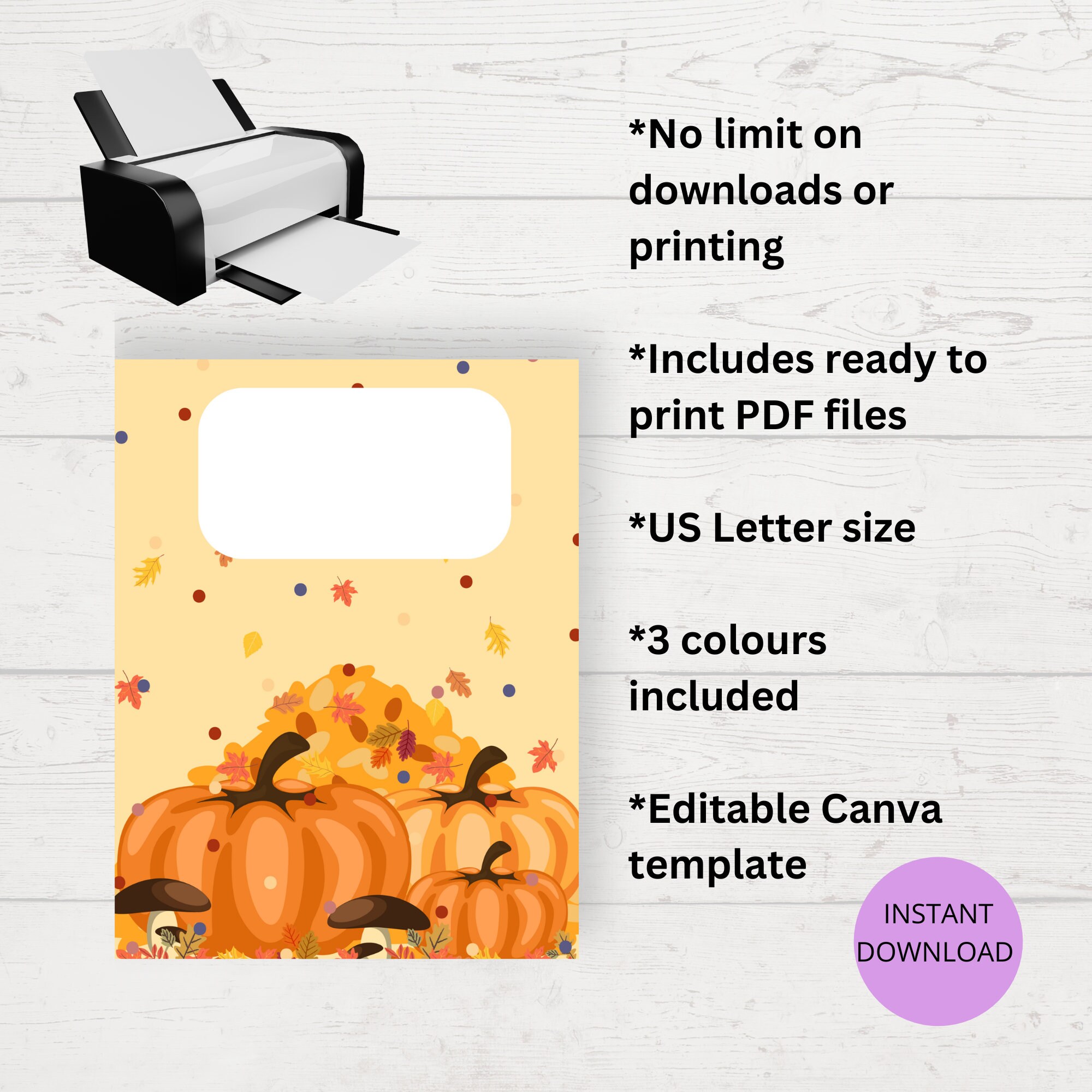 3 Binder Cover Printable, Matching Binder Spines, Editable Canva ...