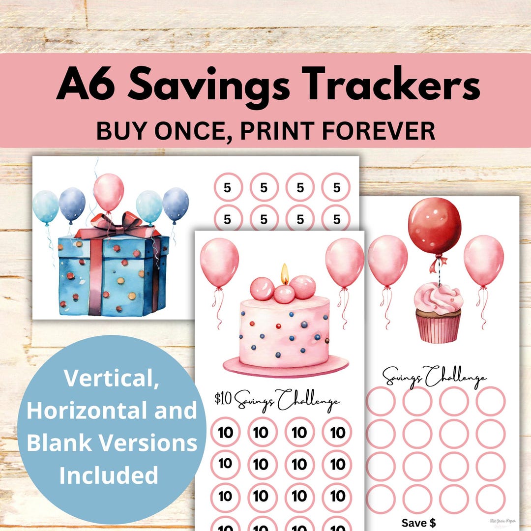 Birthday Low Income Savings Challenge Printable, A6 Cash Envelope ...