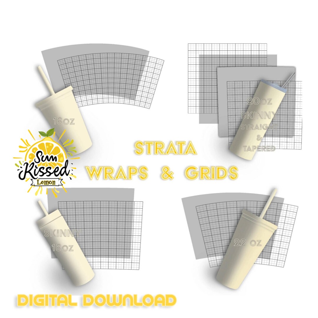 Strata Cup & Tumbler Wrap Template. Exact Size. 16 Oz, 20 Oz and 22 Oz ...