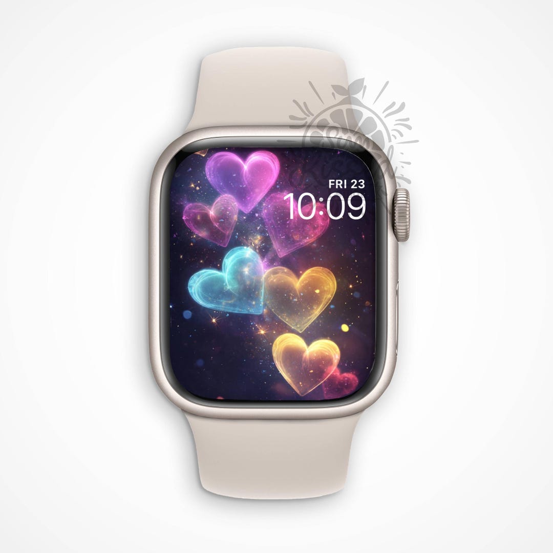Glitter Sparkle Rainbow Valentines Hearts Apple Watch Face High ...