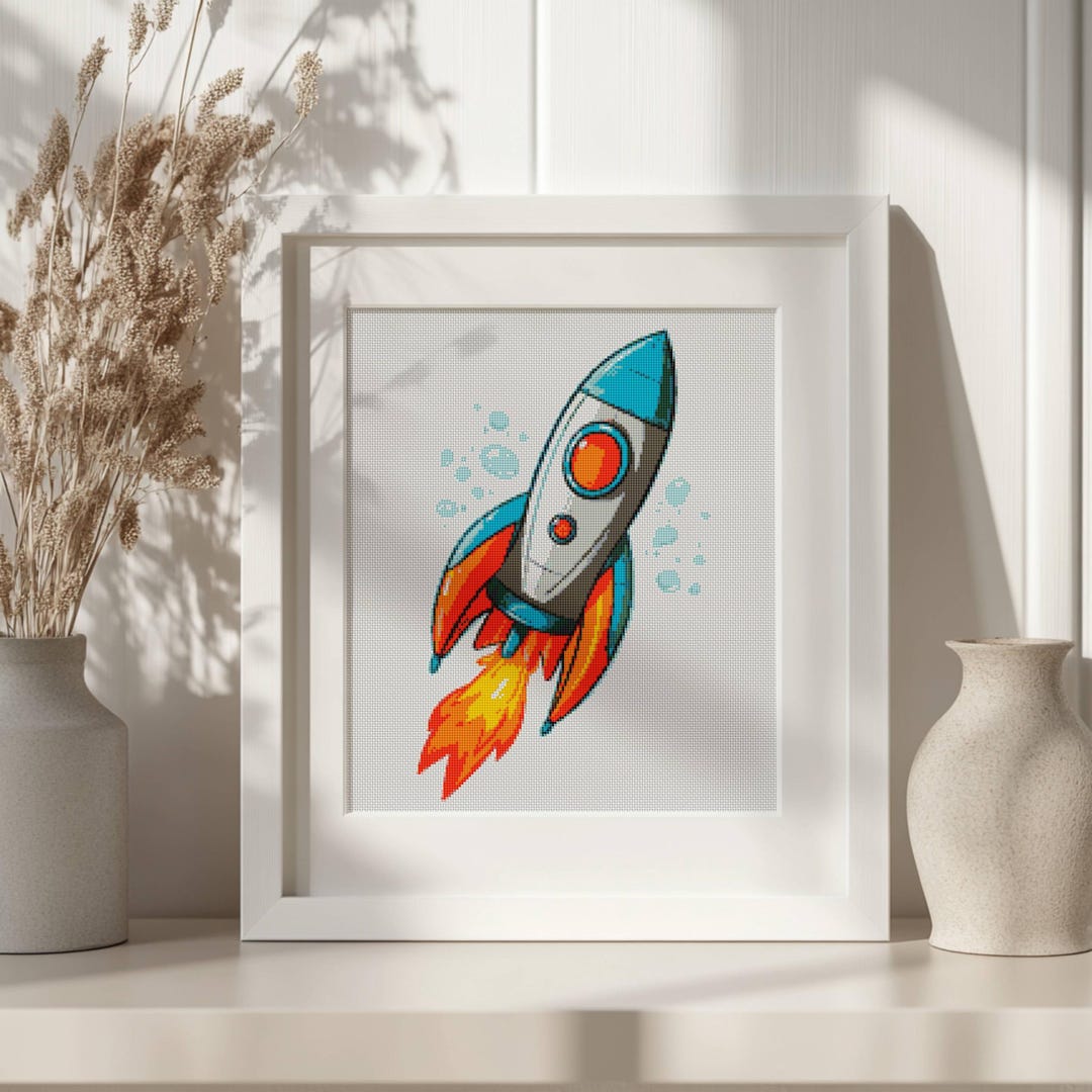 Rocket Cross Stitch Pattern| PDF Patterns | Digital Files | Instant ...