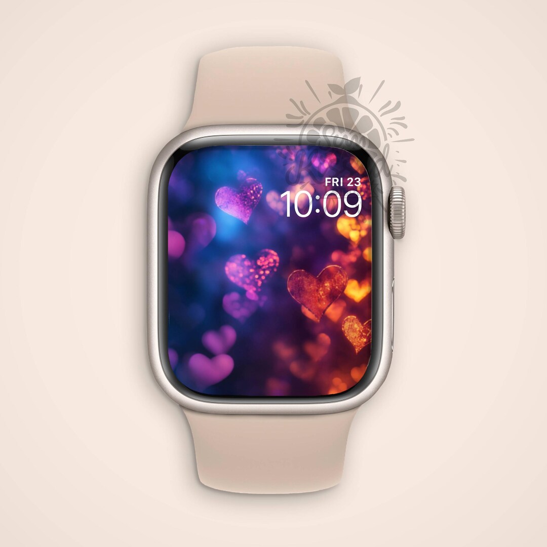 Rainbow Hearts Light Glitter Sparkle Apple Watch Face High Resolution ...
