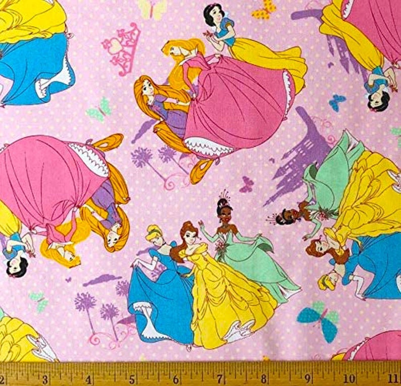 Disney Princess Cotton Fabric 1 4 Yard Fat Quarter 1 2 Yard 1 Etsy