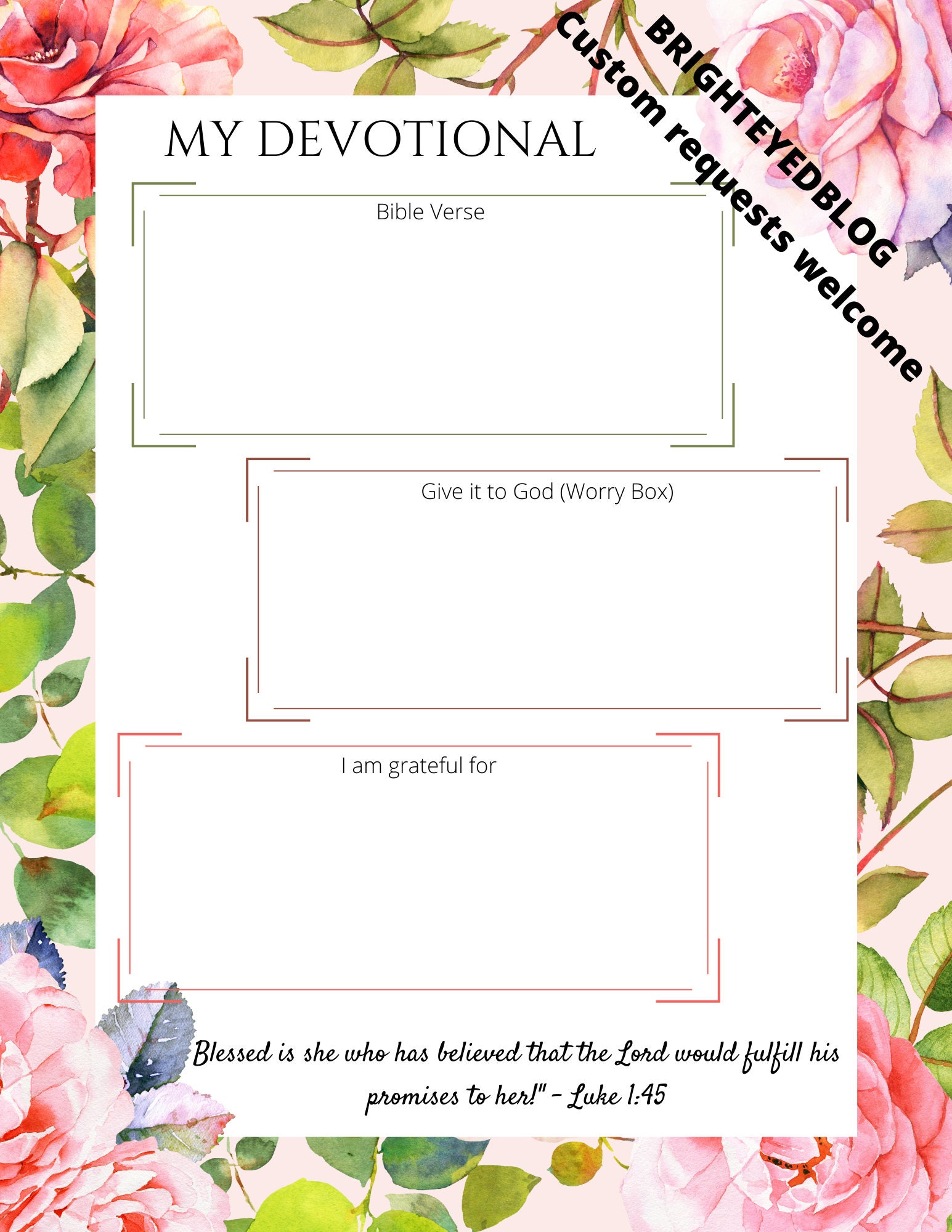 Daily/weekly Devotional, Journaling, Planner Inserts, Bible Study ...