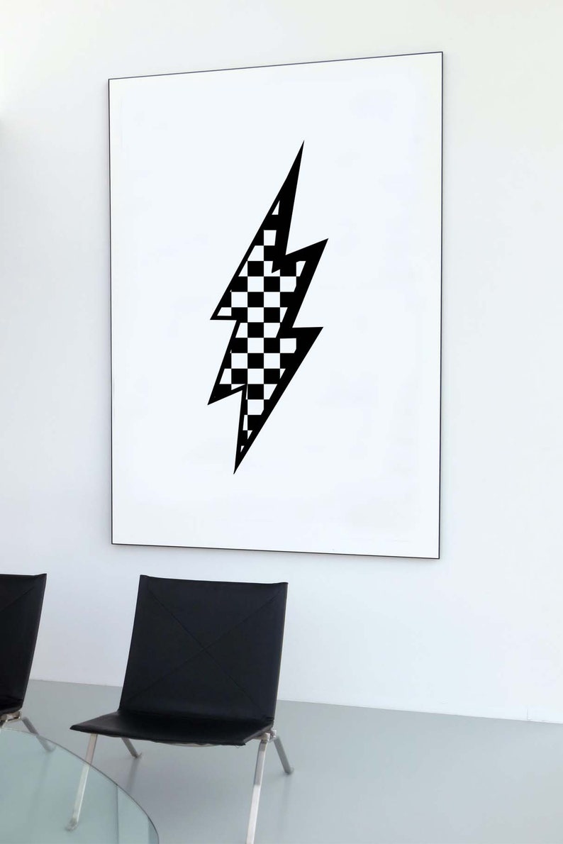 Checkered Lightning Bolt Svg, Checkered Thunder Svg, Checkerboard ...