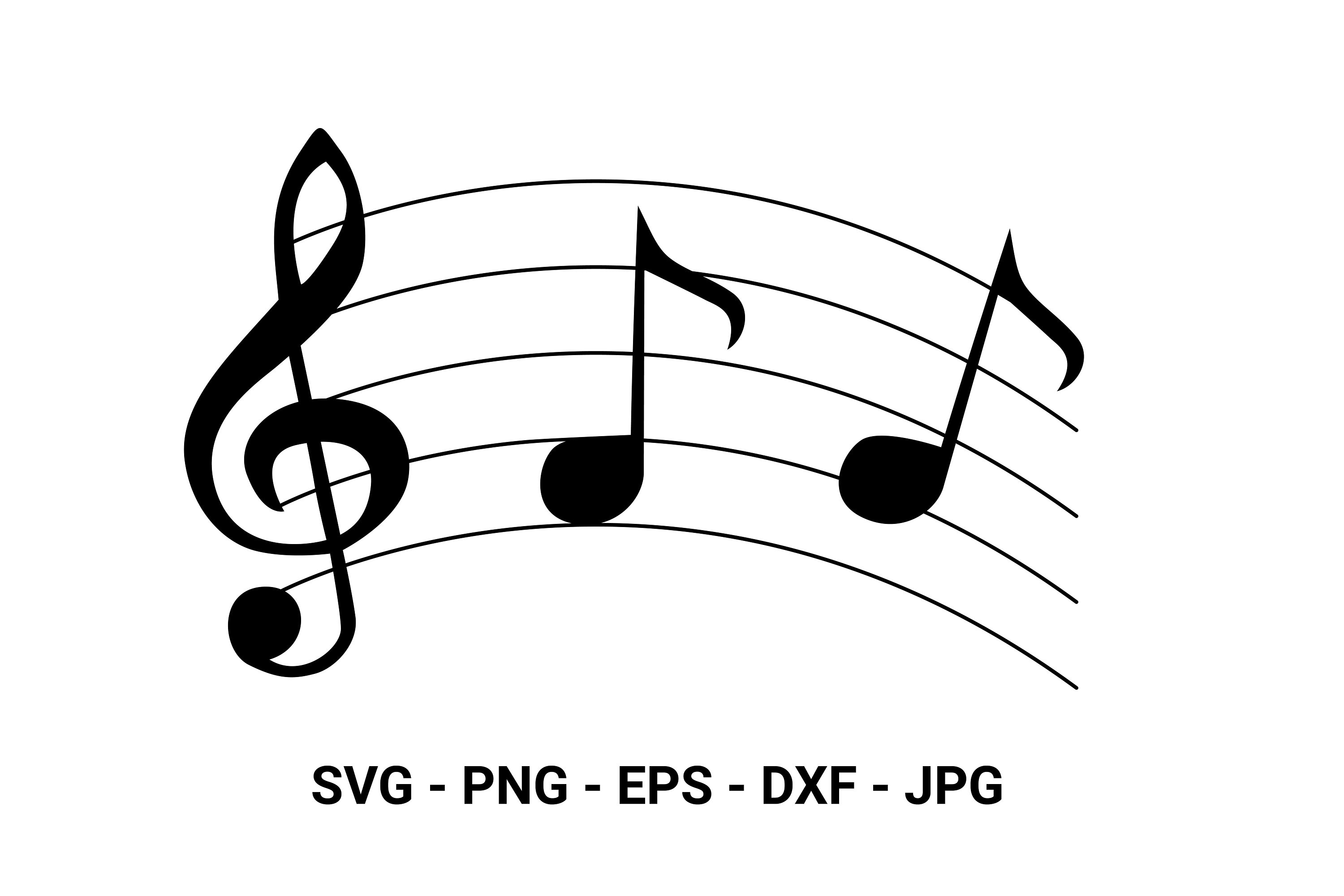 Music Music Notes Treble Clef SVG Eps Dxf PNG JPG Clipart Clip Art ...