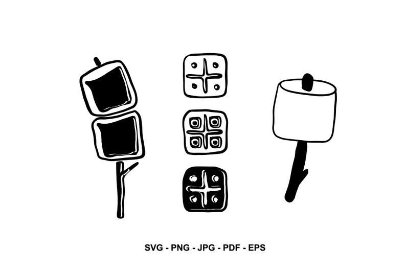 Marshmallows on a Stick, Marshmallow SVG, S'mores Marshmallow, Camping ...