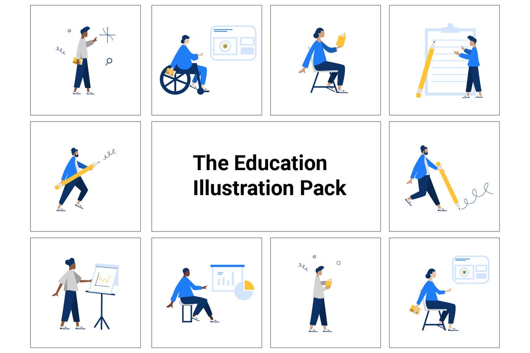 SVG 10 Vector People - Education Illustrations Pack - PNG - JPG ...
