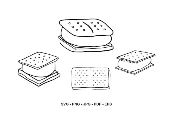 Smores Clipart Black And White