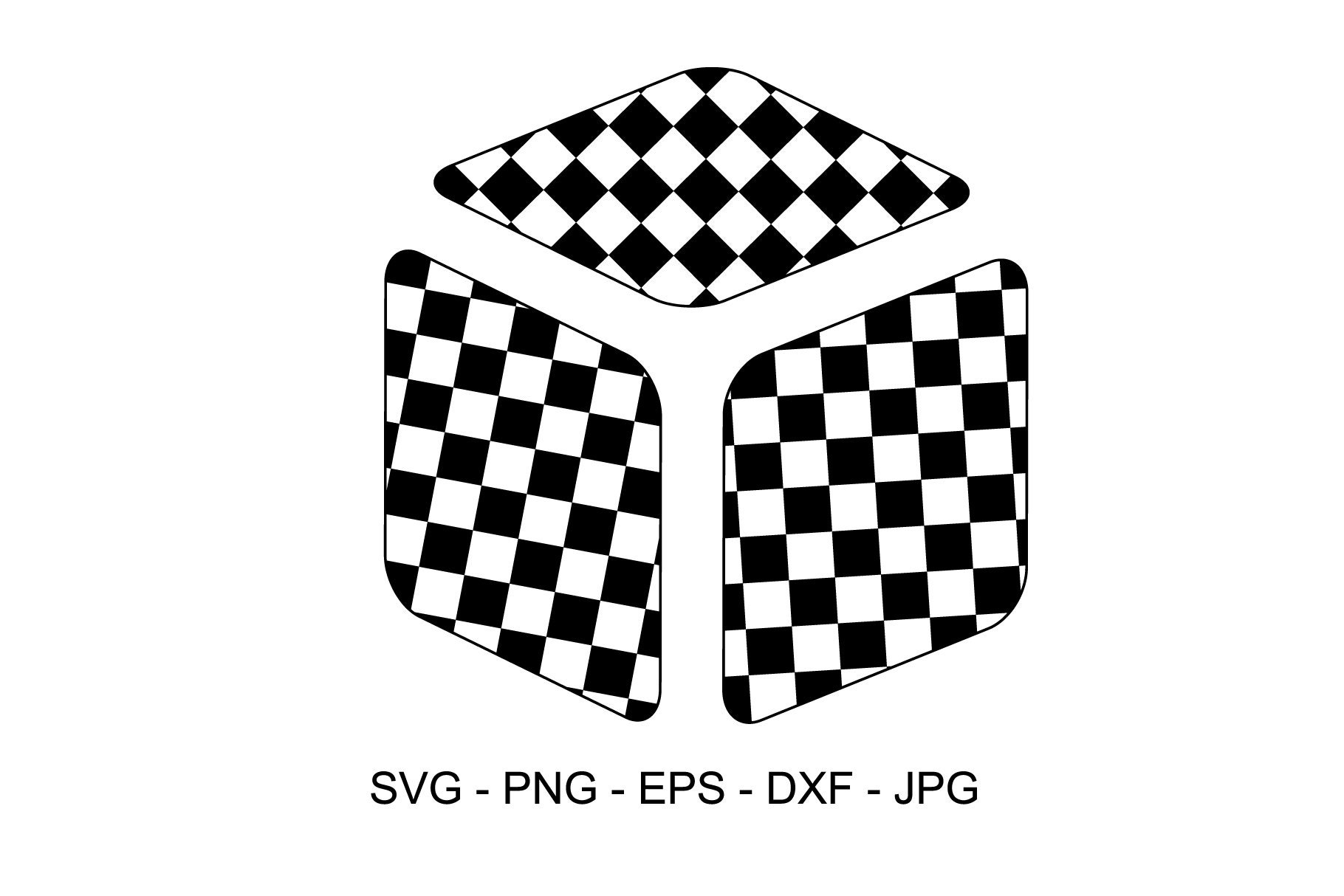 Checkered Cube Svg Geometry Svg Cube Sublimation Design - Etsy