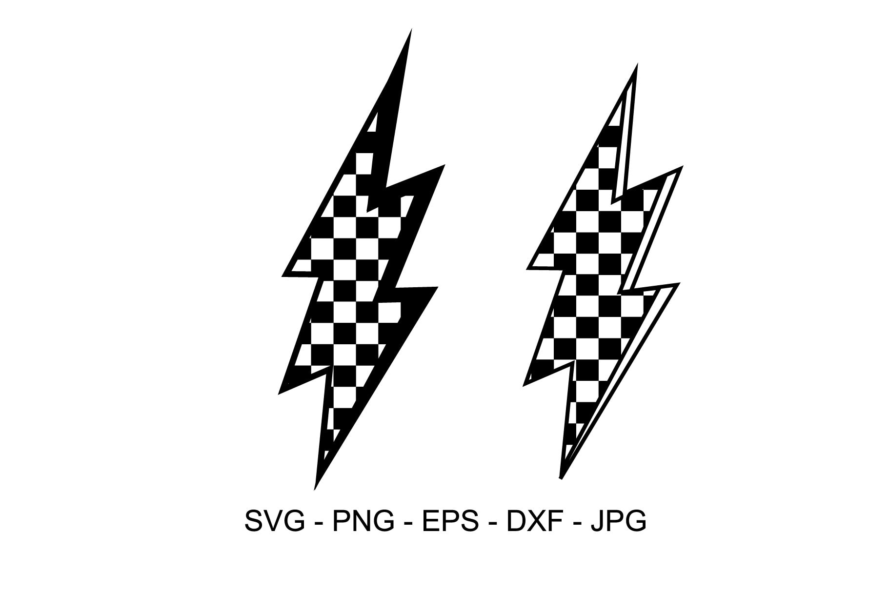 Checkered Lightning Bolt Svg, Checkered Thunder Svg, Checkerboard ...
