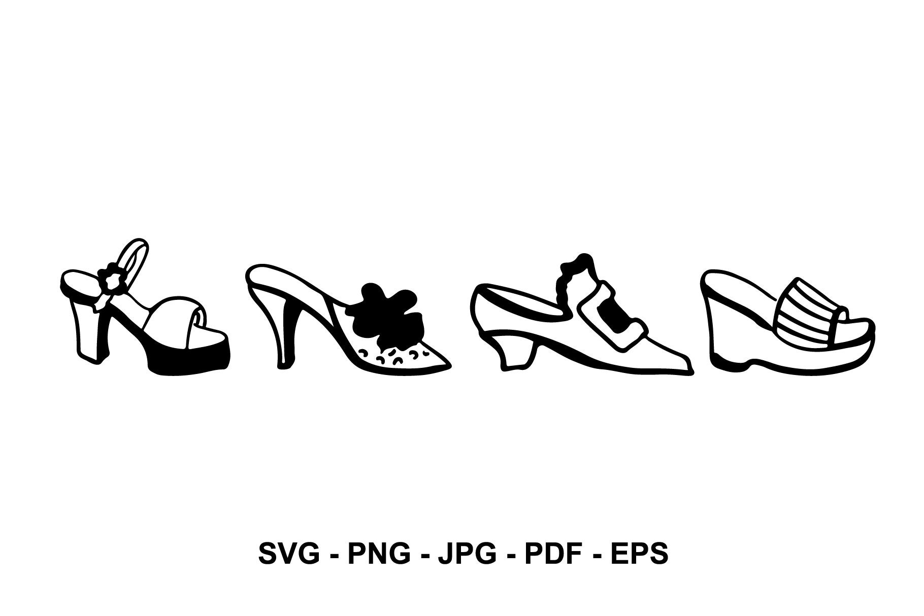 Footwear SVG, Women Shoes SVG, Clipart, Cut File, Digital Download ...