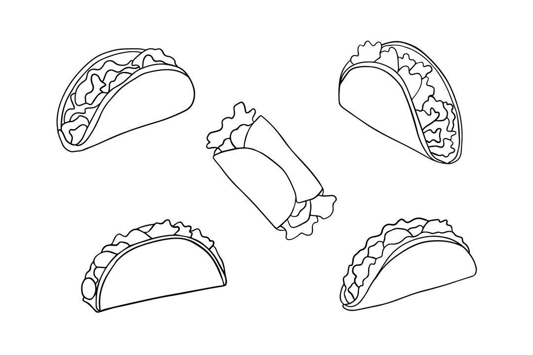 Tacos SVG Bundle, Mexican Food Printable for Shirts, Cut File for ...