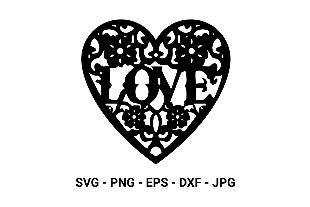 Floral Heart SVG | Valentine’s Day Love Clipart | Cricut & Silhouette ...