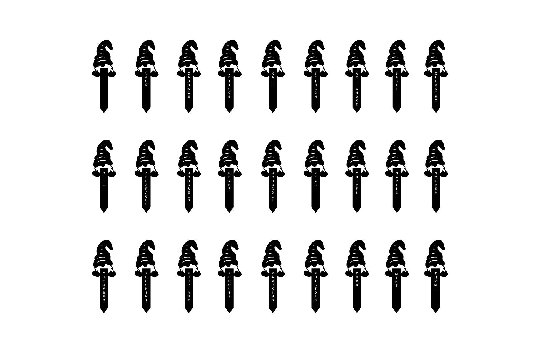 Gnome Garden Markers Cut File SVG Bundle, Laser Cut Garden Picks Sign ...