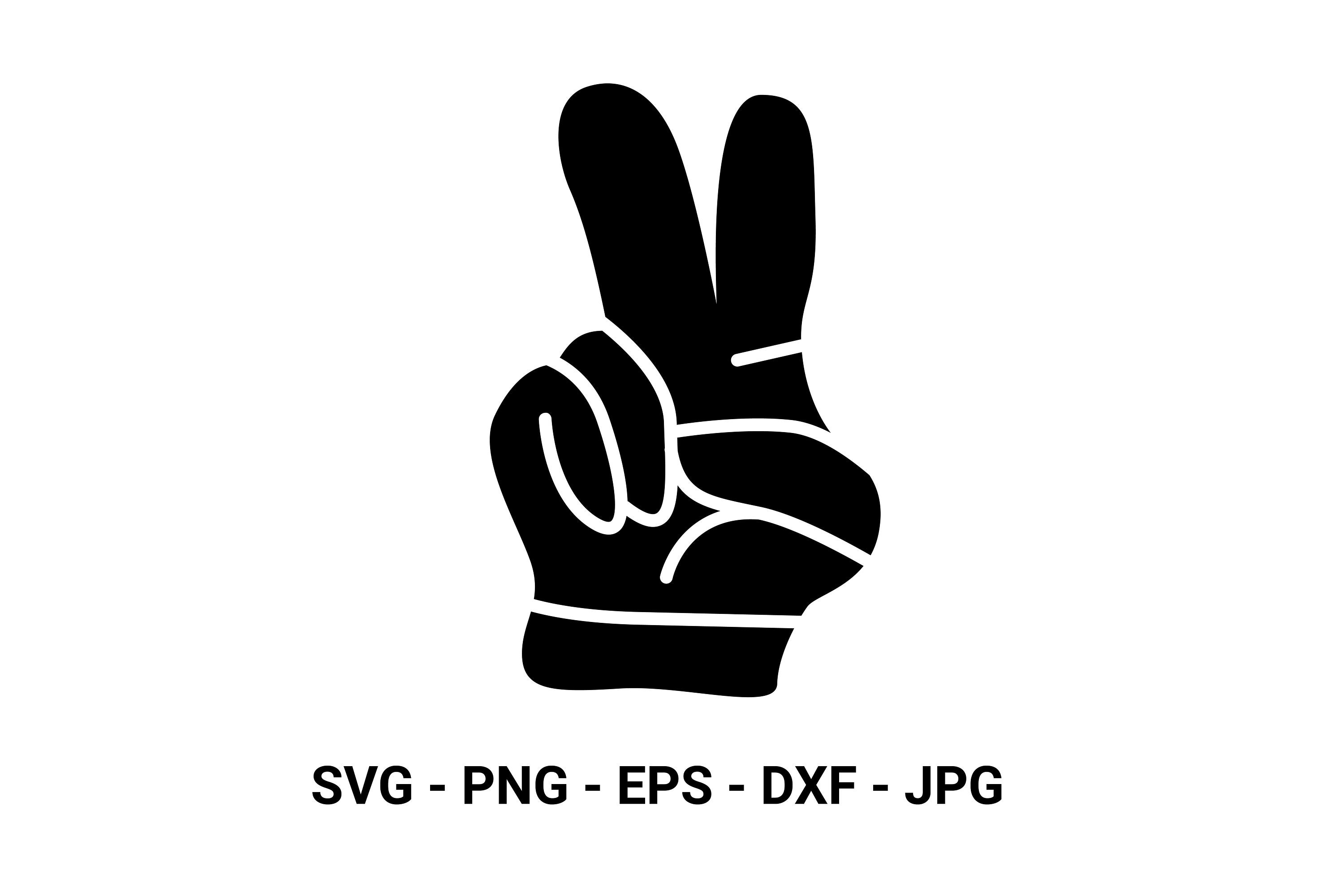 Peace Hand Silhouette Handprint SVG Eps Dxf PNG JPG Clipart Clip Art ...
