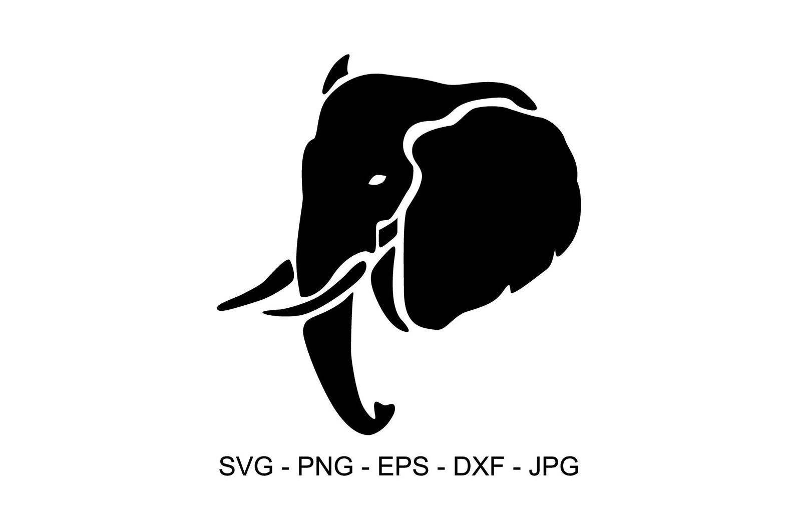 Elephant Face Svg, Elephant Head Svg, African Animals Svg, Silhouette ...