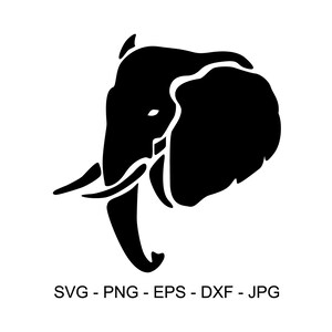Elephant Face Svg, Elephant Head Svg, African Animals Svg, Silhouette ...
