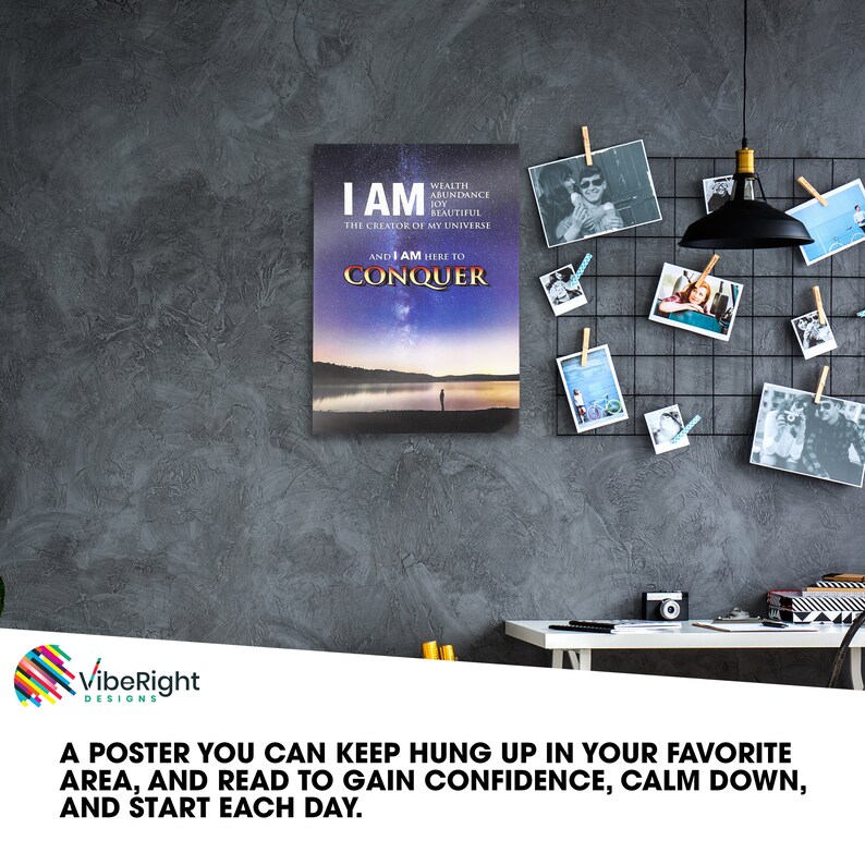 I Am Motivational Poster With Affirmation Quote for Daily Inspiration ...