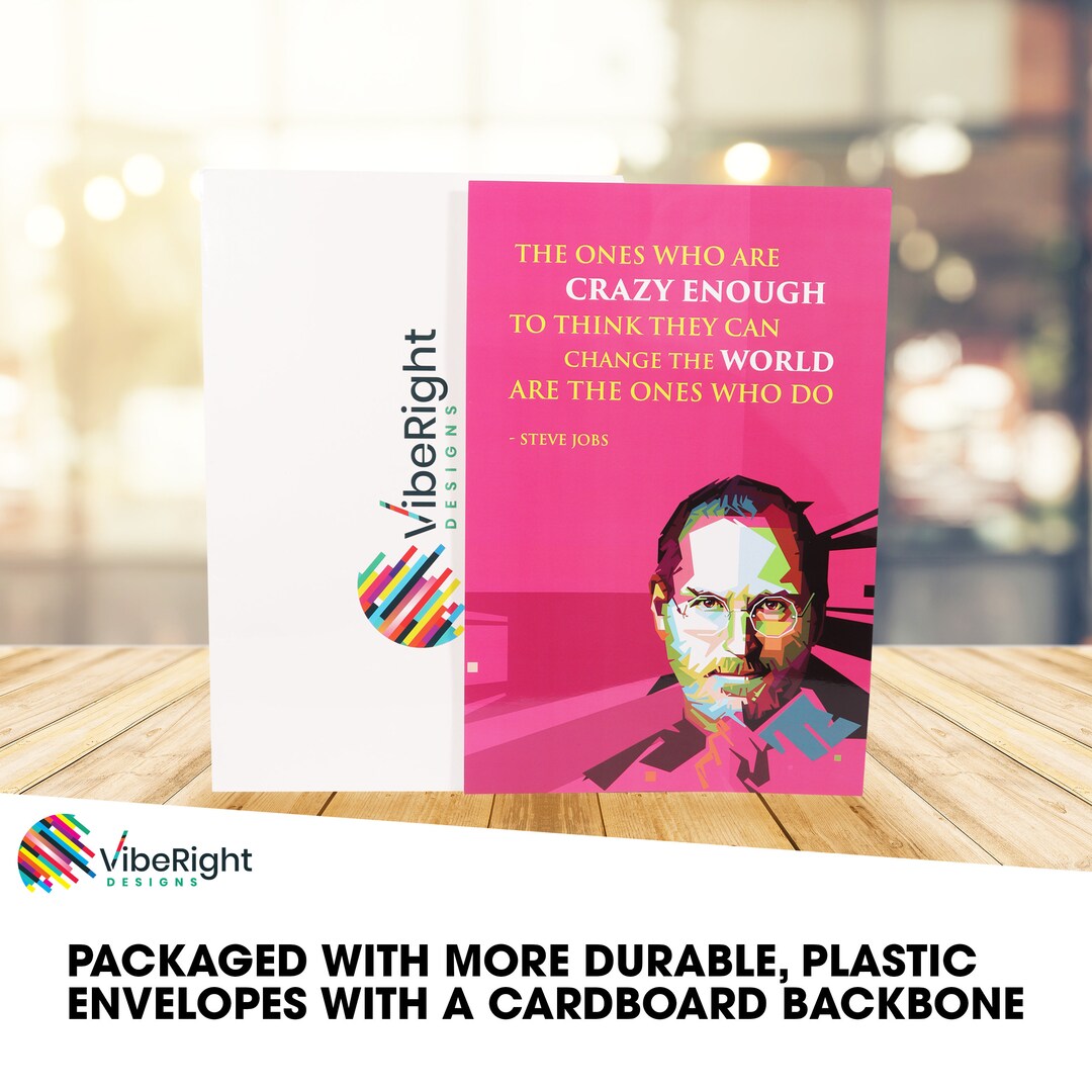 Steve Jobs Inspirational Poster Print With Motivational Quote Art ...