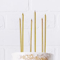 Extra Long Cake Candles, Tall Gold Silver Rose Birthday Candles, Gold ...