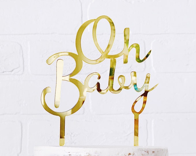 Oh Baby Cake Topper Baby Shower Decor Custom Cake Topper Oh Baby Topper ...