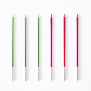 Slim Tall Green and Red Birthday Candles | Long Birthday Candles | Long ...