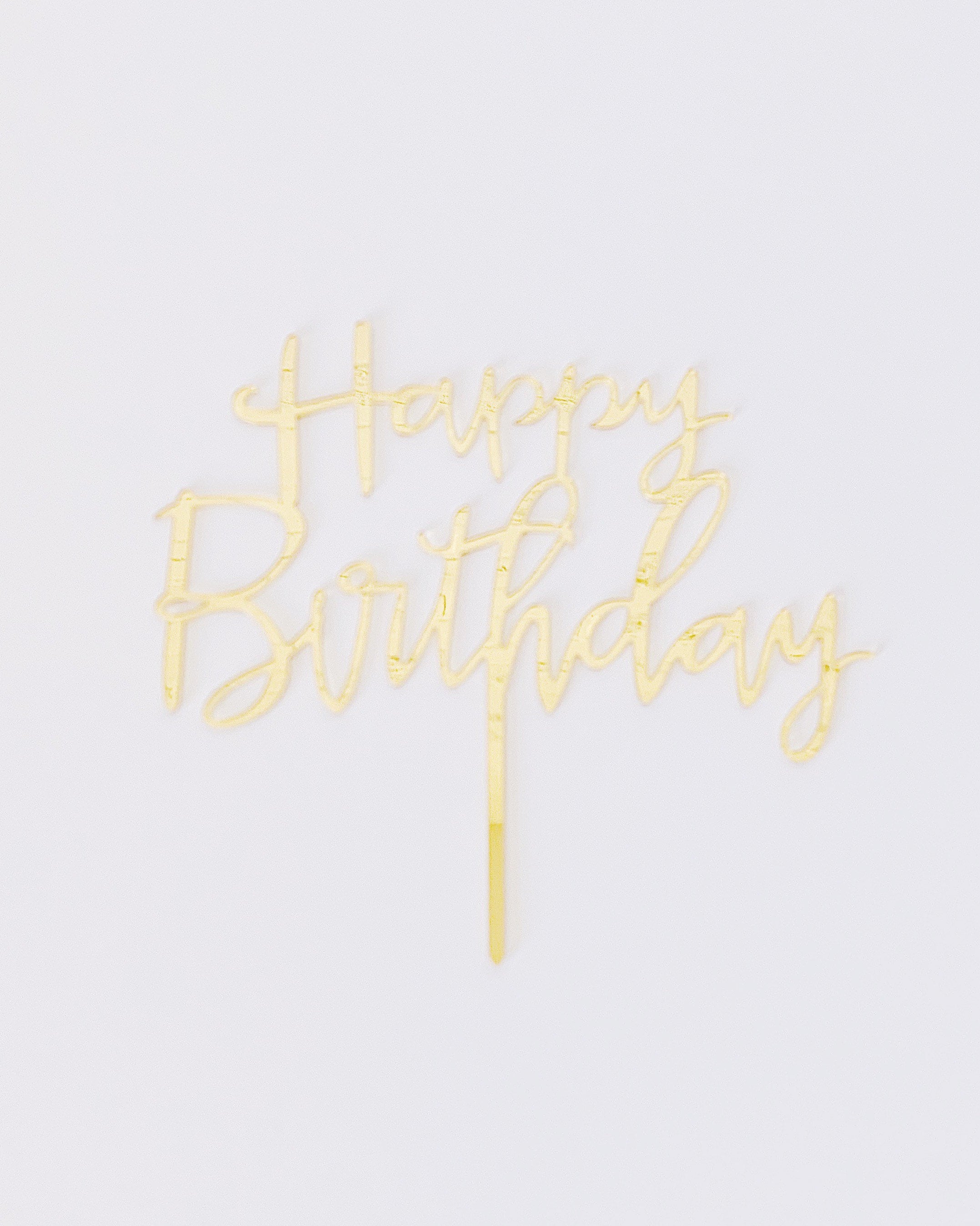 Cursive Happy Birthday Cake Topper Acrylic Mirror Finish - Etsy