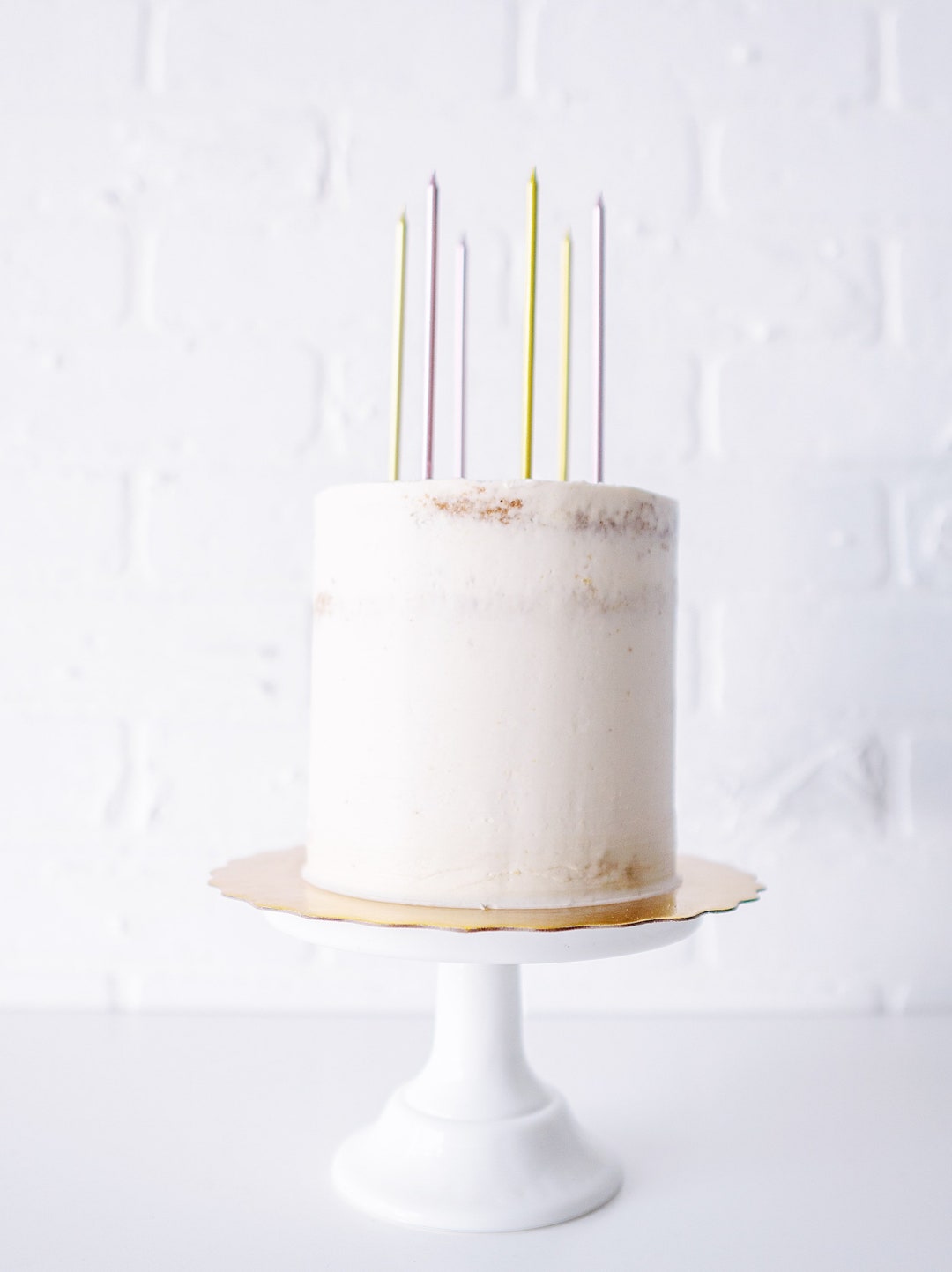 Slim Tall Pink and Gold Birthday Candles | Long Birthday Candles ...