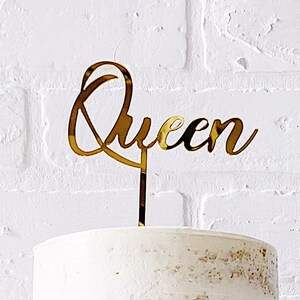 Queen Cake Topper - Acrylic Mirror Finish | Cake Topper | Party ...