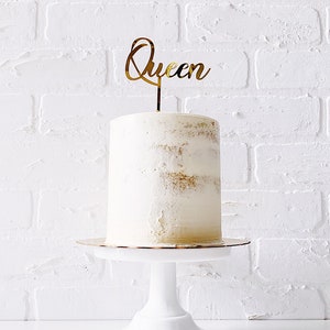 Queen Cake Topper - Acrylic Mirror Finish | Cake Topper | Party ...