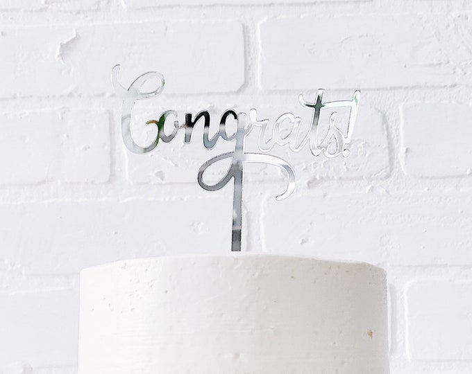 Congrats Cake Topper, Glitter Topper, Celebration Cake Decorations ...