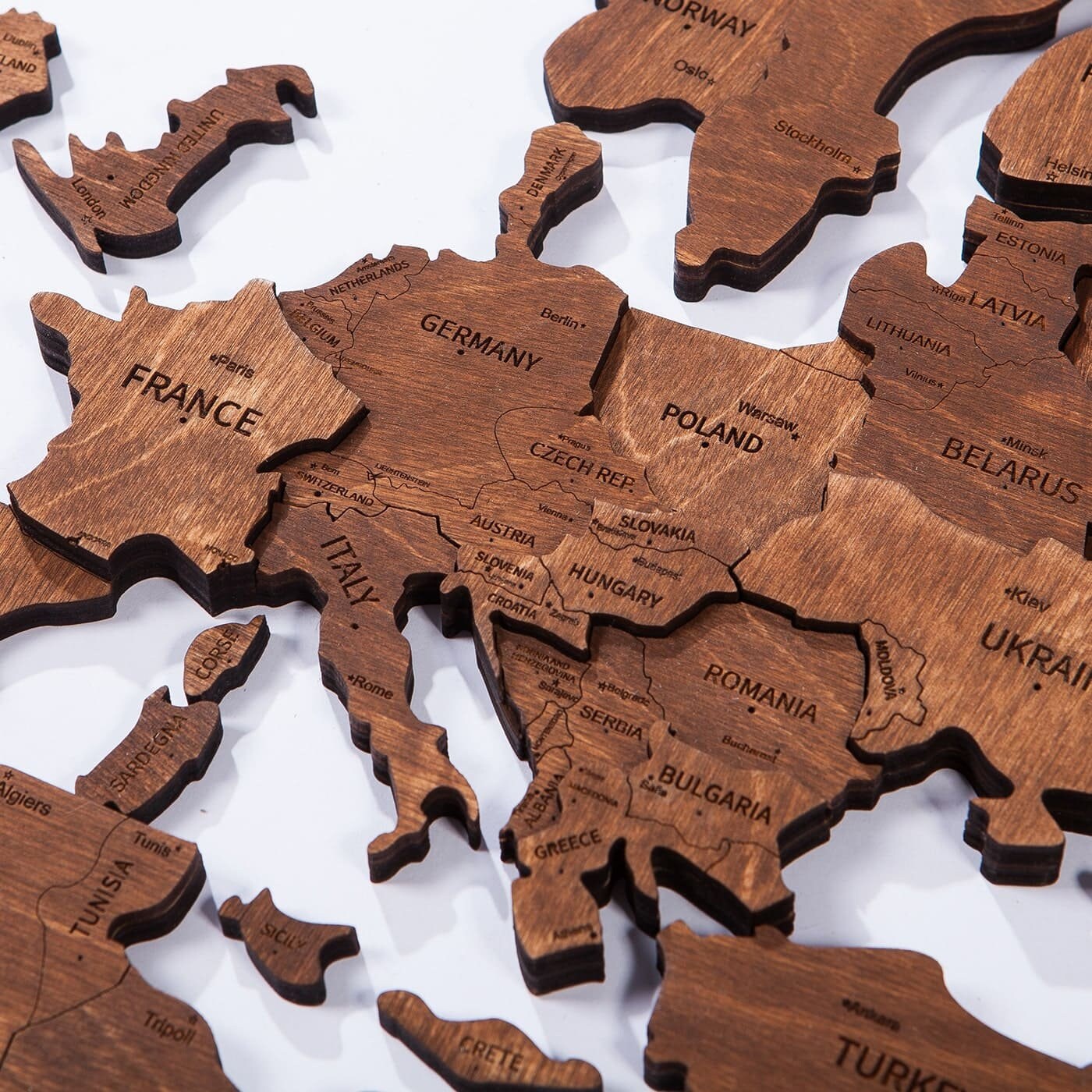 Wanddeko Weltkarte Holz