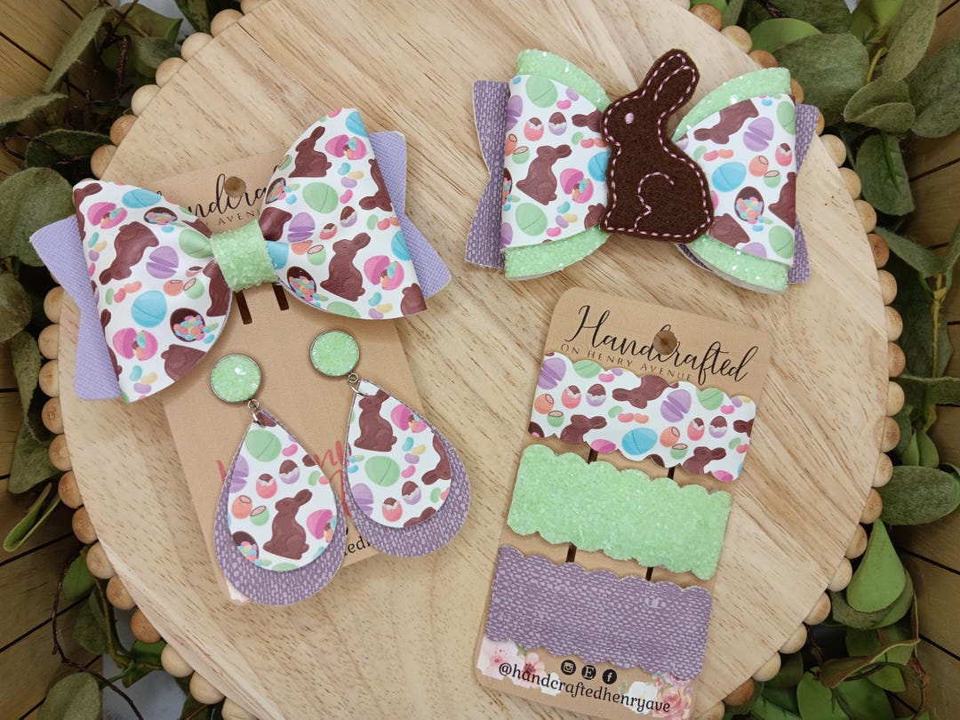 Easter Hair Accessories for Girls, Chocolate Bunny Hair Bow, Easter ...
