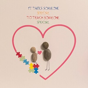 Autism Pebble Art, Handmade, Teachers Gift, School, Thank You ...