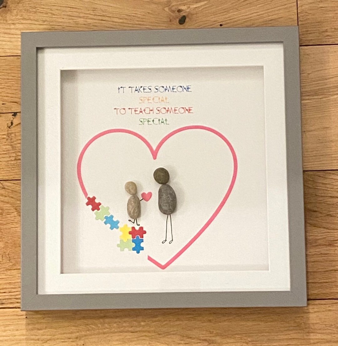Autism Pebble Art, Handmade, Teachers Gift, School, Thank You ...
