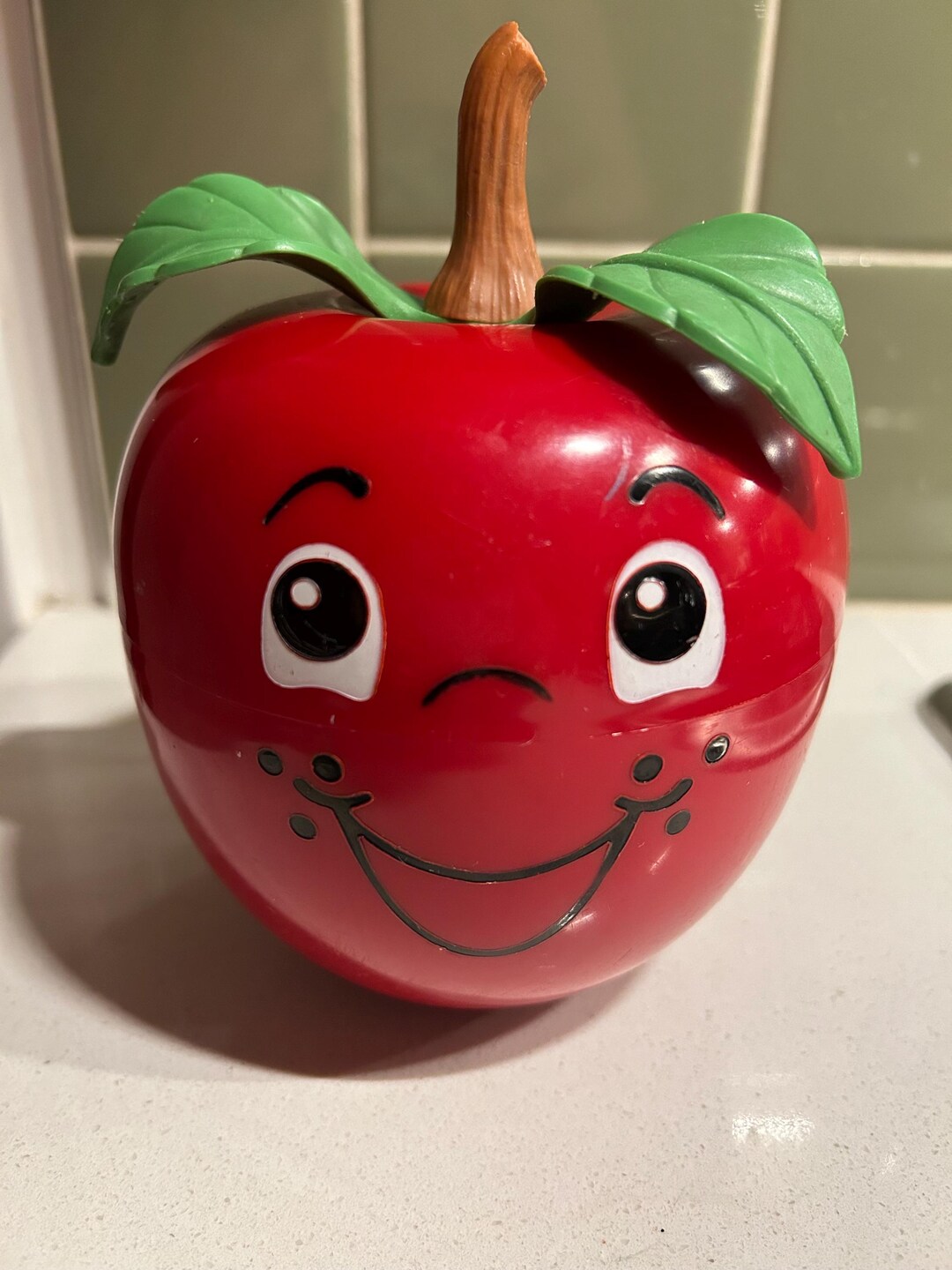 Vintage Fisher Price happy Apple Baby Toy - Etsy