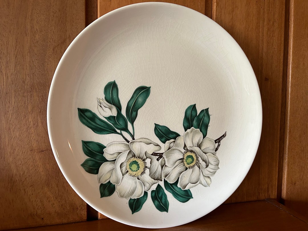 Large Vintage Magnolia Serving Plate/ Cake Plate - Etsy