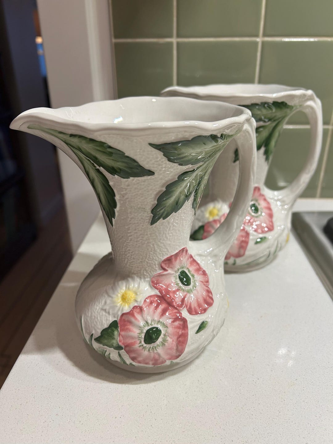 Pair of Large James Kent “poppy” Pitchers - Etsy