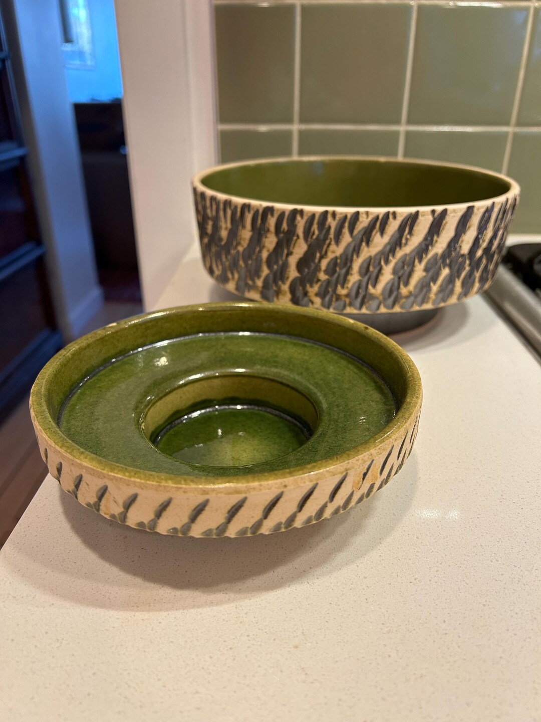 Pair of MCM Textured Pottery Planters/ Bowls - Etsy