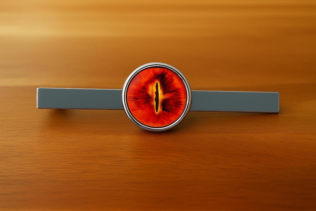 Evil Eye Tie Clip Bar - 16mm Glass Lens - Sauron - Rhodium Plated - Etsy