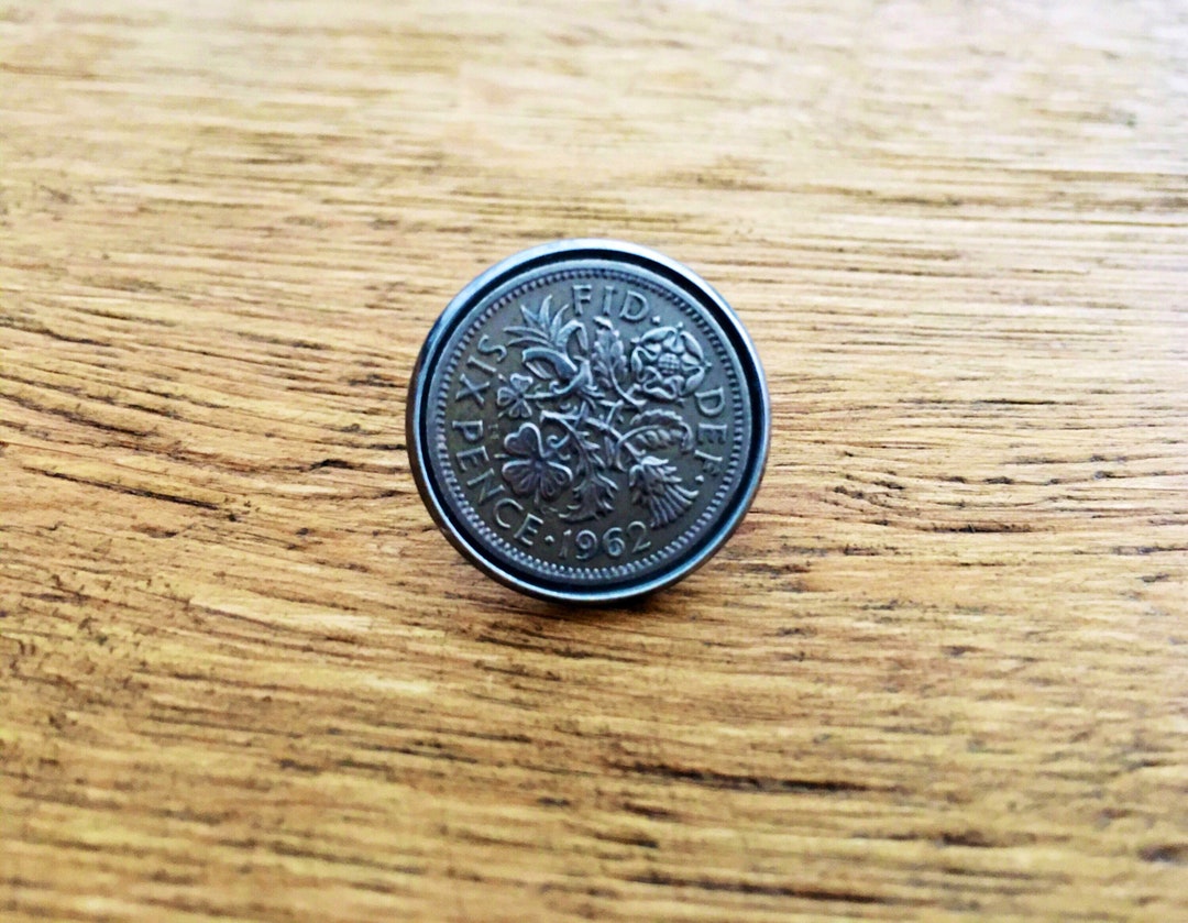 60th Birthday - Tie or Lapel Pin - 1965 Lucky Sixpence - Etsy Australia