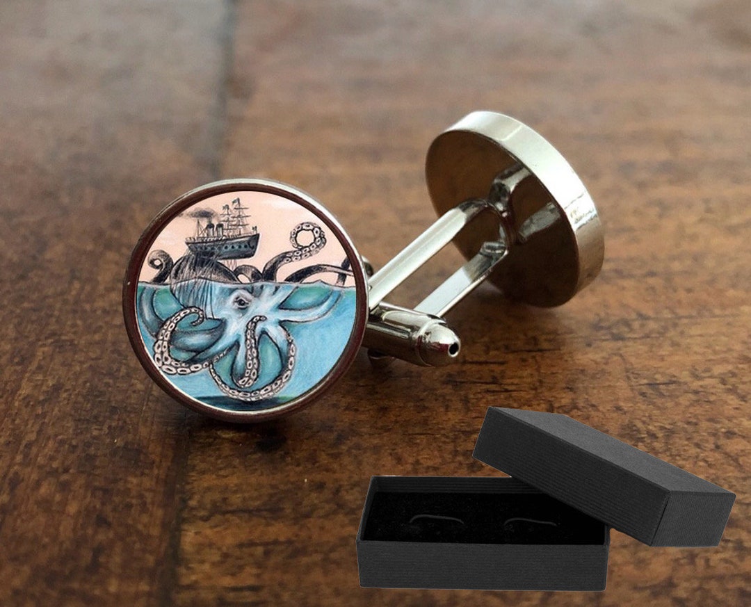 Kraken Pirate Ship Attack - Kraken Monster Shipwreck - Cufflinks - 16mm ...